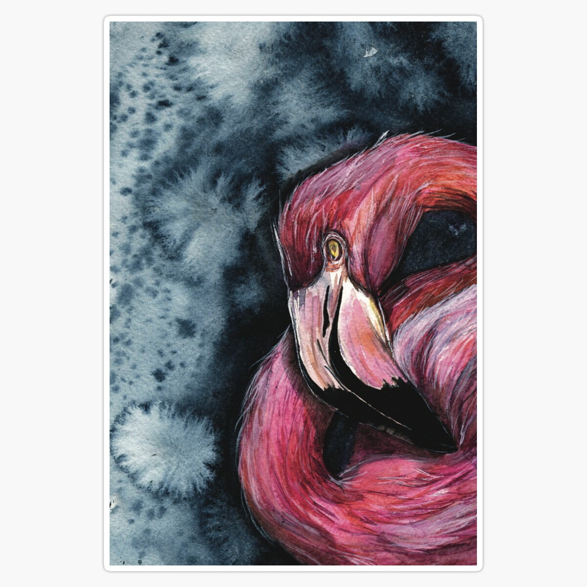 DOPASTICKER Flamingo, Watercolour Art, Pink Flamingo Sticker, Phone ...