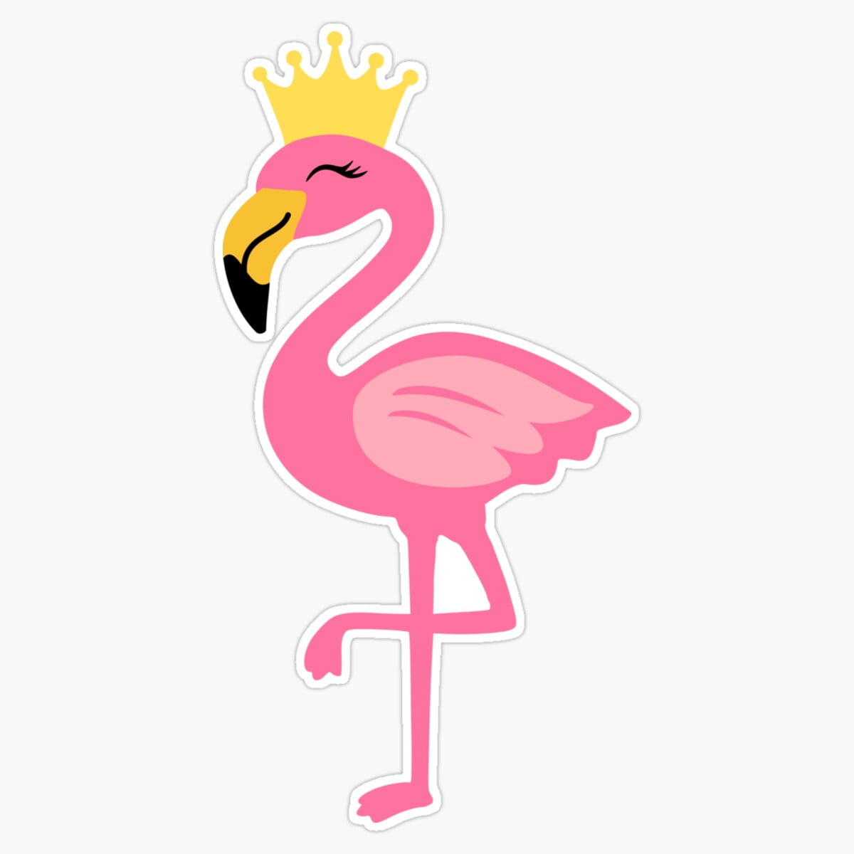 DOPASTICKER Flamingo With Crown Sticker, Phone Sticker Car Stickers ...