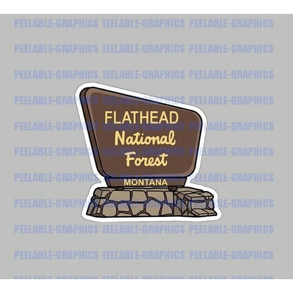 DOPASTICKER Flathead National Forest Montana Park Sticker Phone Sticker ...