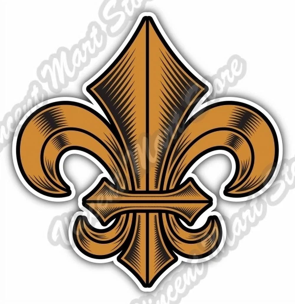 DOPASTICKER Fleur-De-Lis French Heraldry Brown Celtic Car Sticker Decal ...