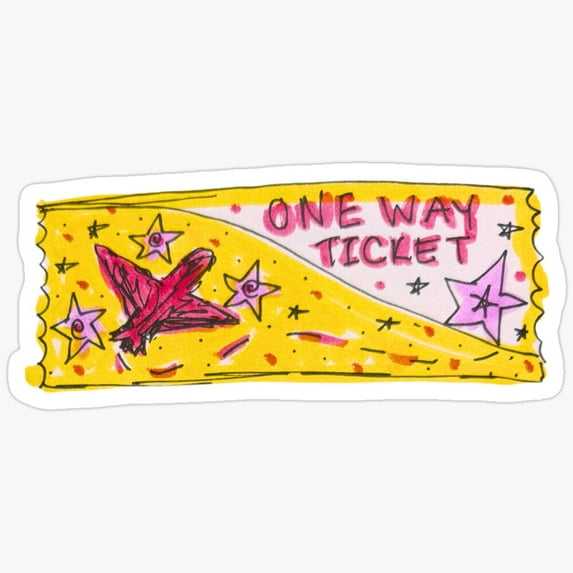 DOPASTICKER Flight Ticket Sticker Phone Sticker, Latop Sticker, Lover ...
