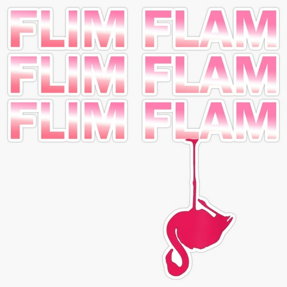 DOPASTICKER Flim Flam Flamingo Sticker, Phone Sticker Water Bottle ...