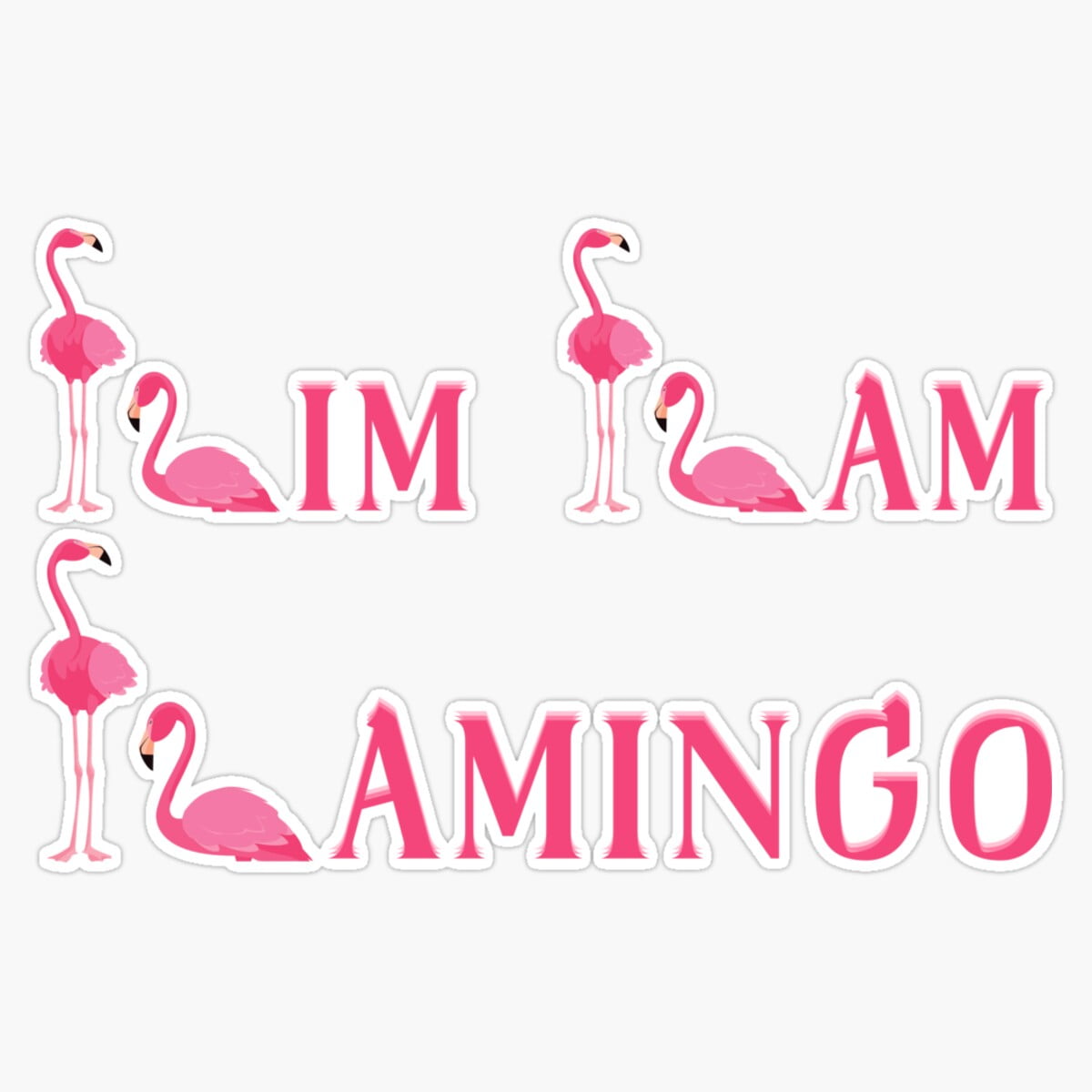 DOPASTICKER Flim Flam Flamingo Sticker, Phone Sticker Water Bottle ...