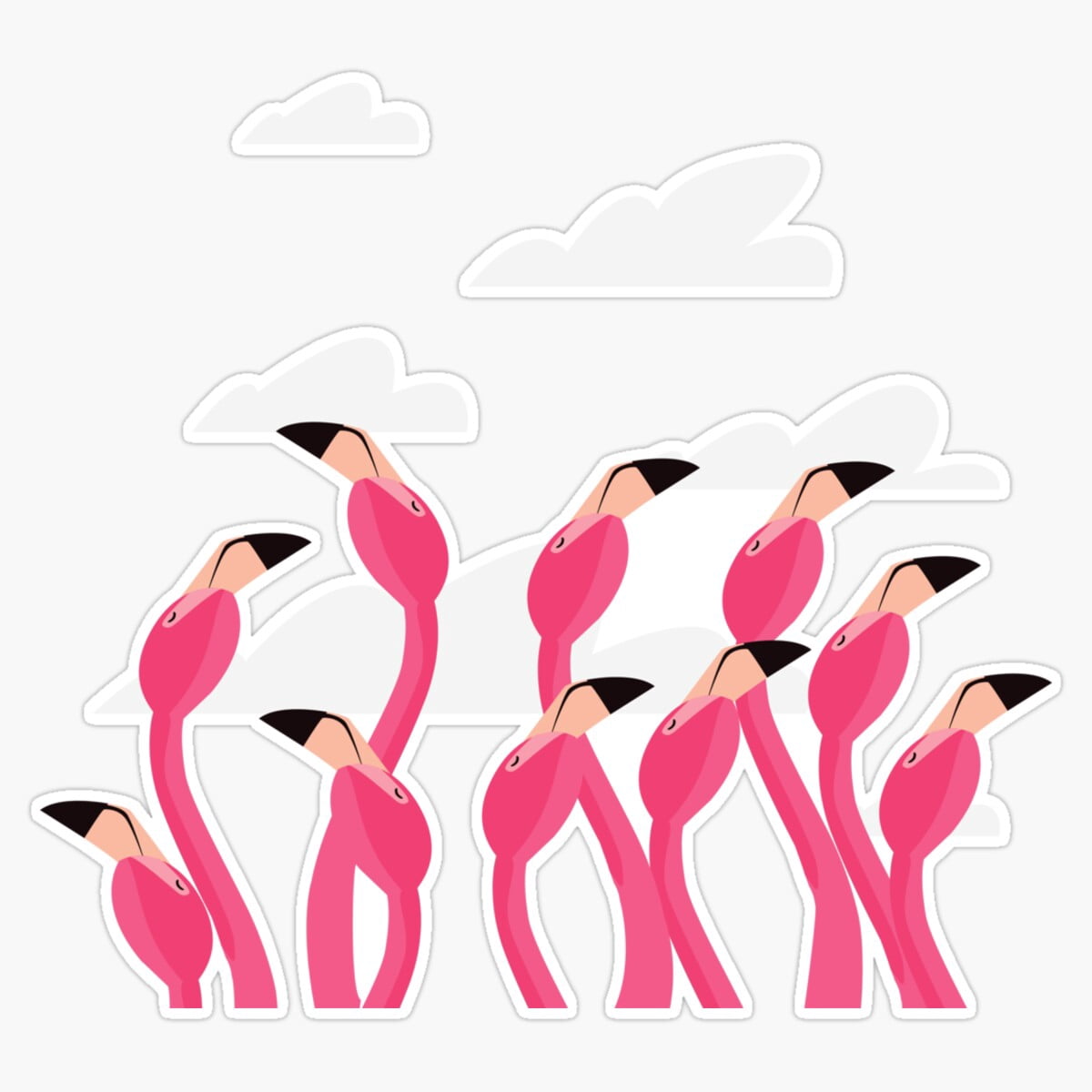 DOPASTICKER Flim Flam Pink Flamingos Sticker, Phone Sticker Car ...