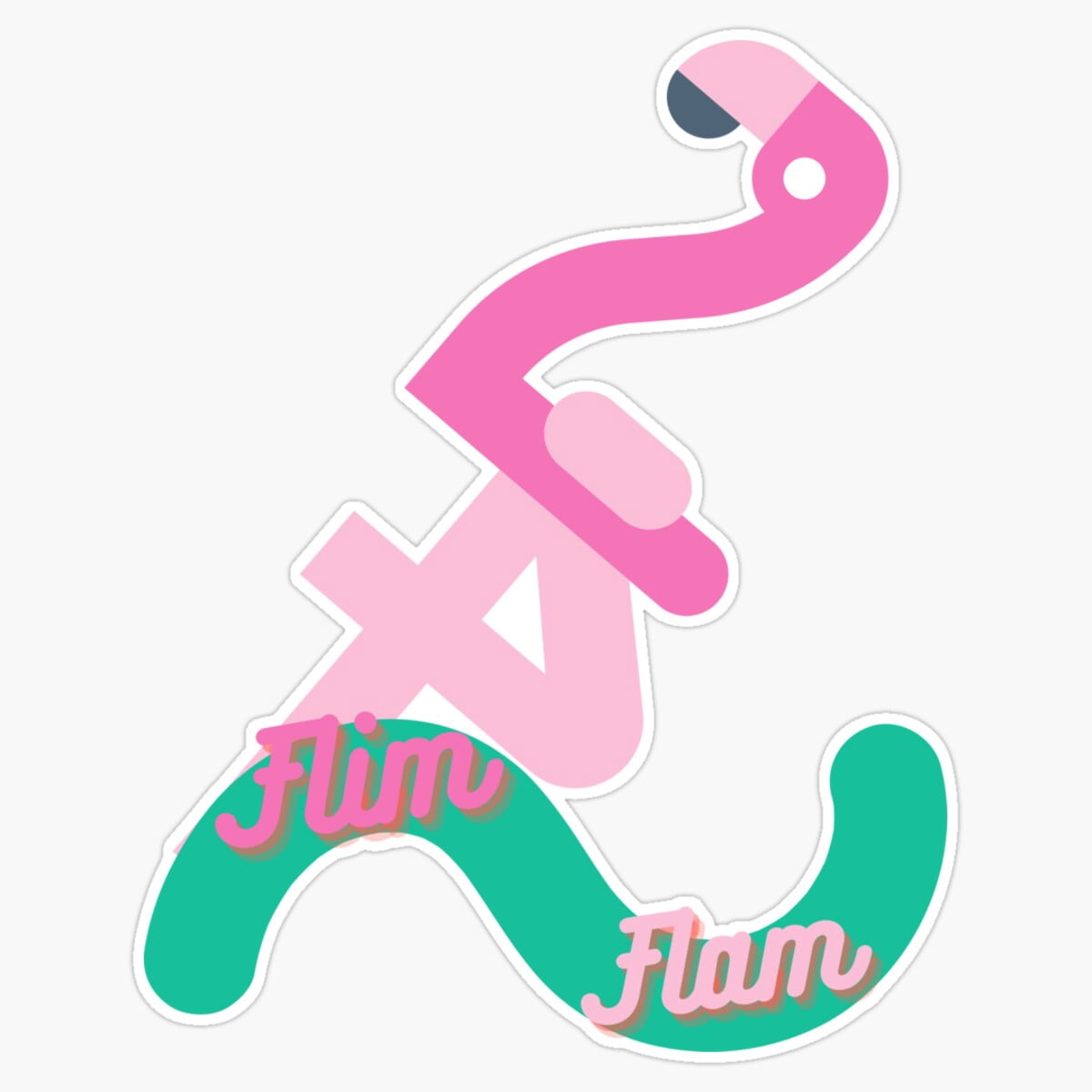 DOPASTICKER Flimflam Flamingo 24 Sticker, Phone Sticker Water Bottle ...