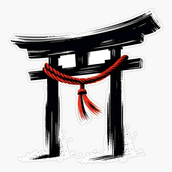 DOPASTICKER Floating Sacred Gate Sticker, Phone Sticker Water Bottle ...