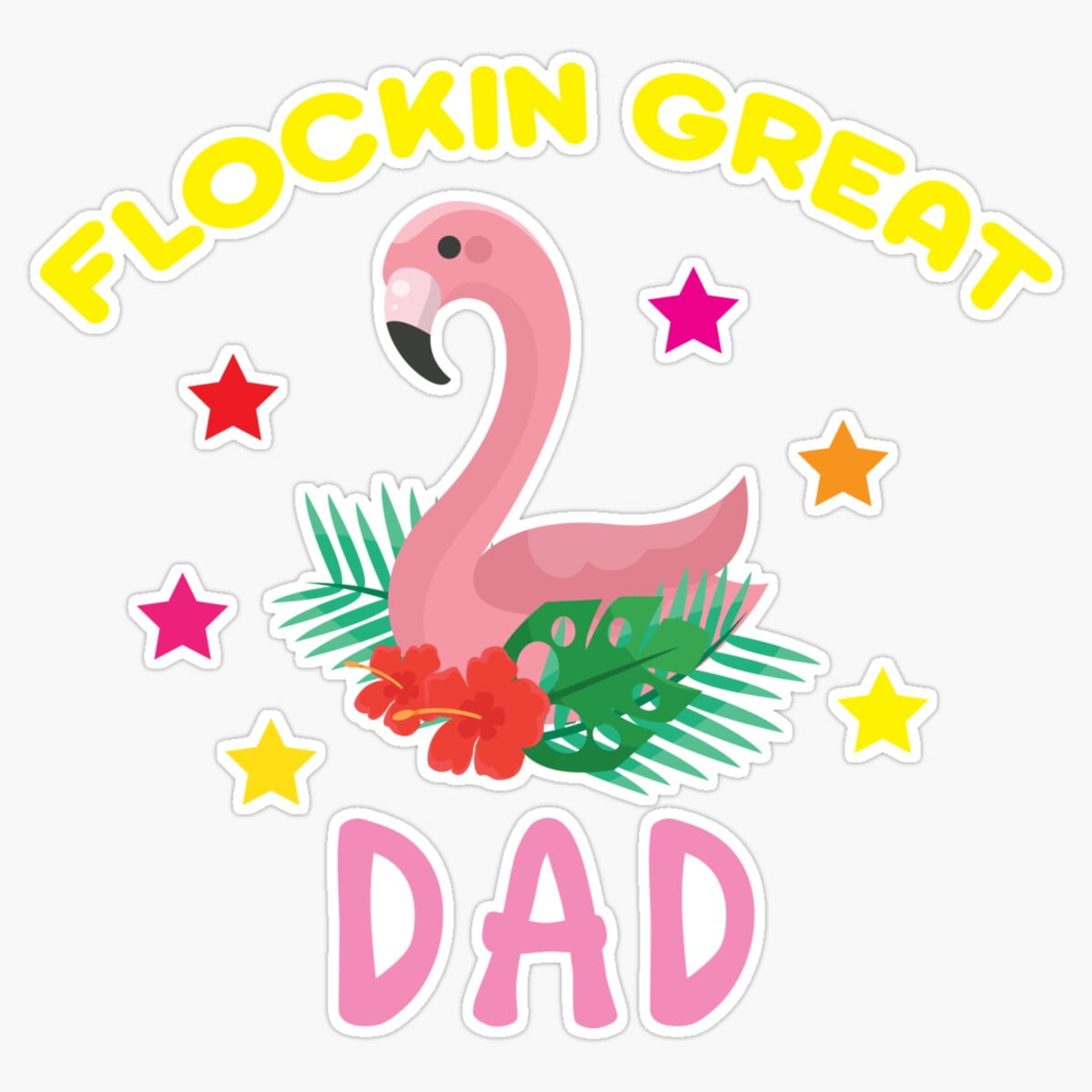 DOPASTICKER Flockin Great Dad Sticker, Phone Sticker Water Bottle ...