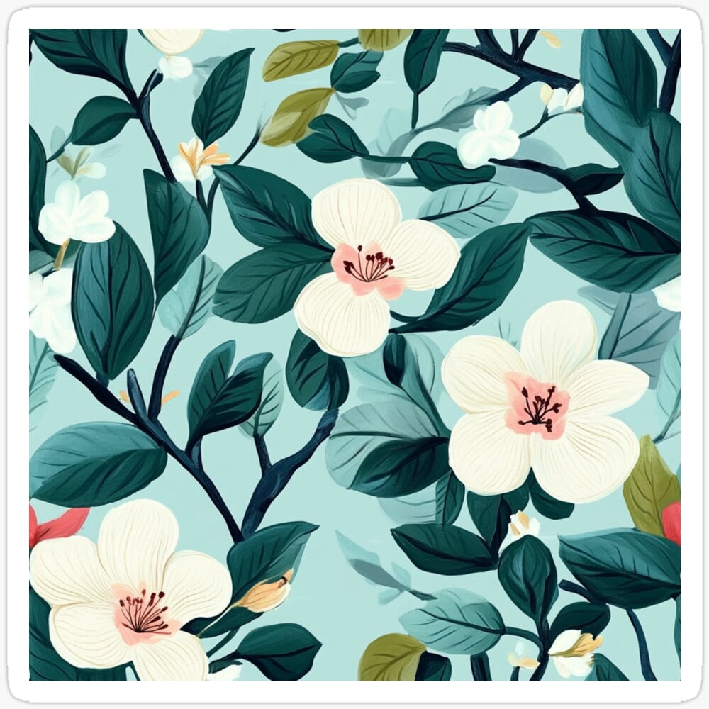 DOPASTICKER Floral And Creative Harmony Sticker Phone Decal Water ...