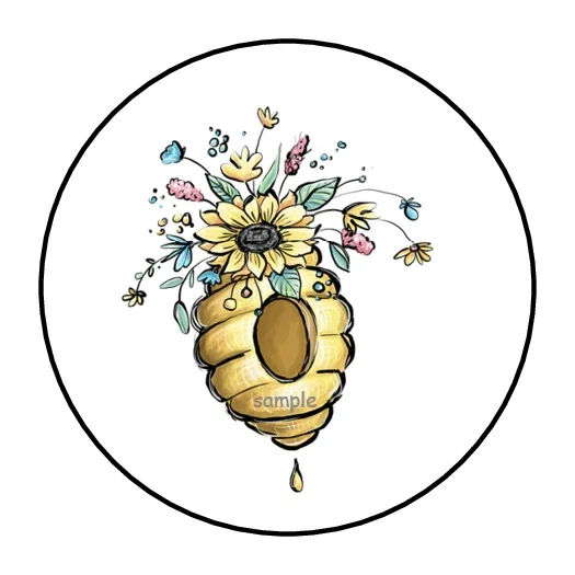 DOPASTICKER Floral Beehive Stickers Label Flowers Bee Hive Phone Decal ...