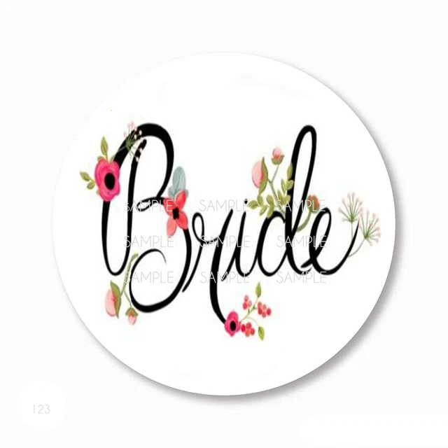 DOPASTICKER Floral Bride Stickers Wedding Favor Phone Water Bottle ...
