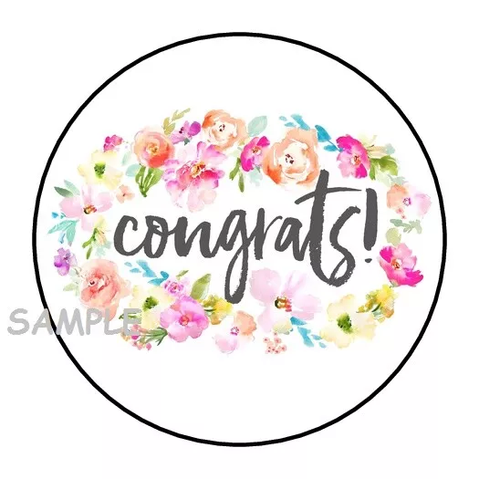 DOPASTICKER Floral Congrats Stickers Flowers Gifts Phone Decal Water ...