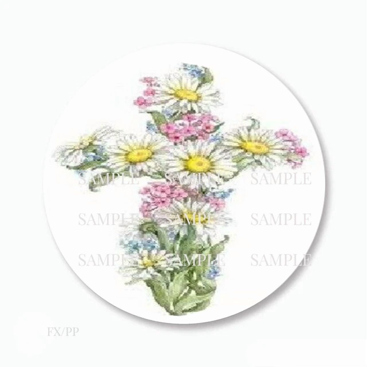 DOPASTICKER Floral Cross Baptism Christening Scrapbook Stickers Phone ...