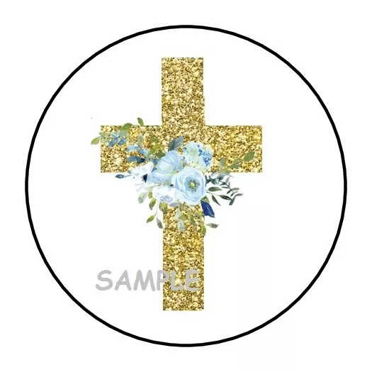 DOPASTICKER Floral Cross Stickers Baptism Christening Phone Decal Water ...