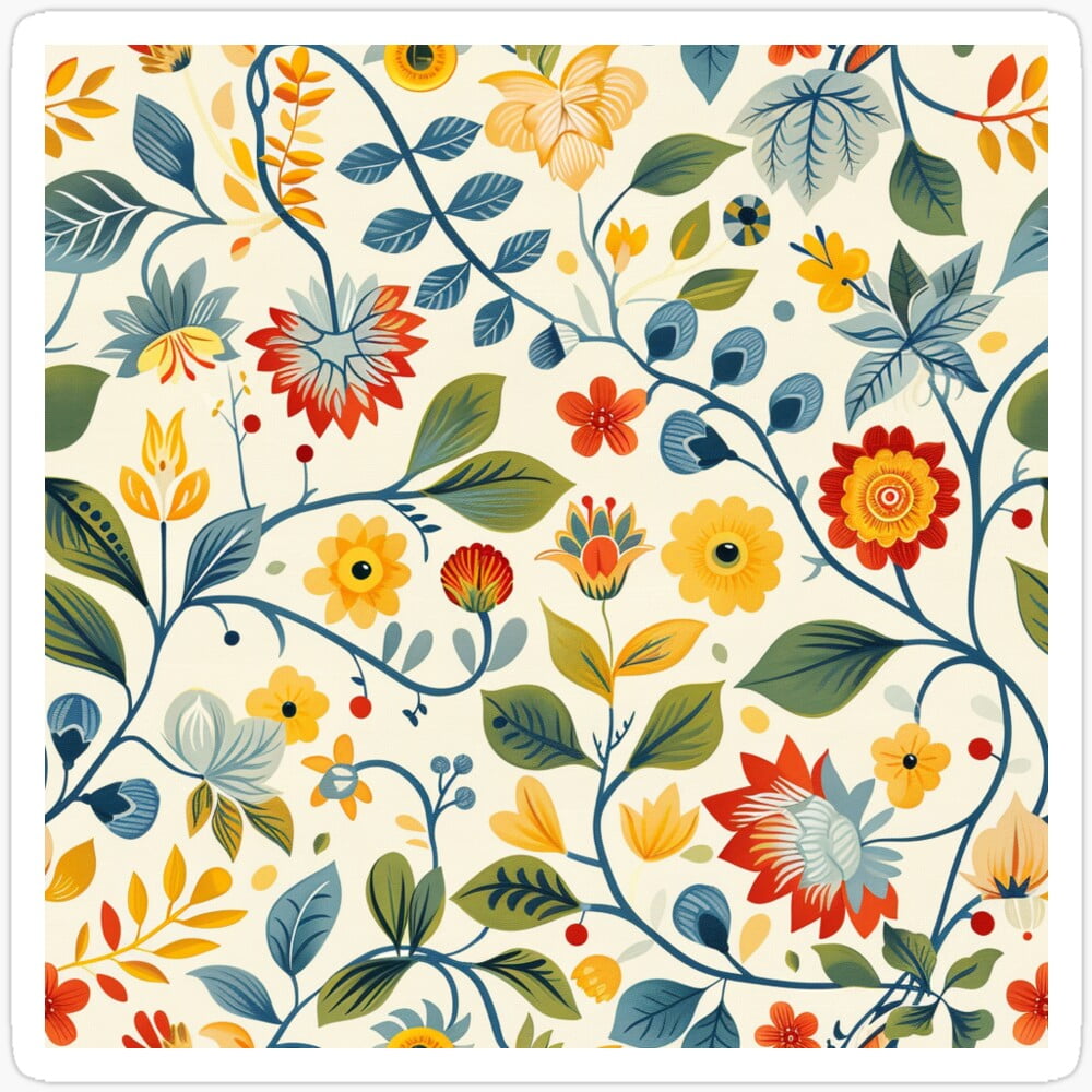 DOPASTICKER Floral Explosion Sticker Phone Sticker, Latop Sticker ...