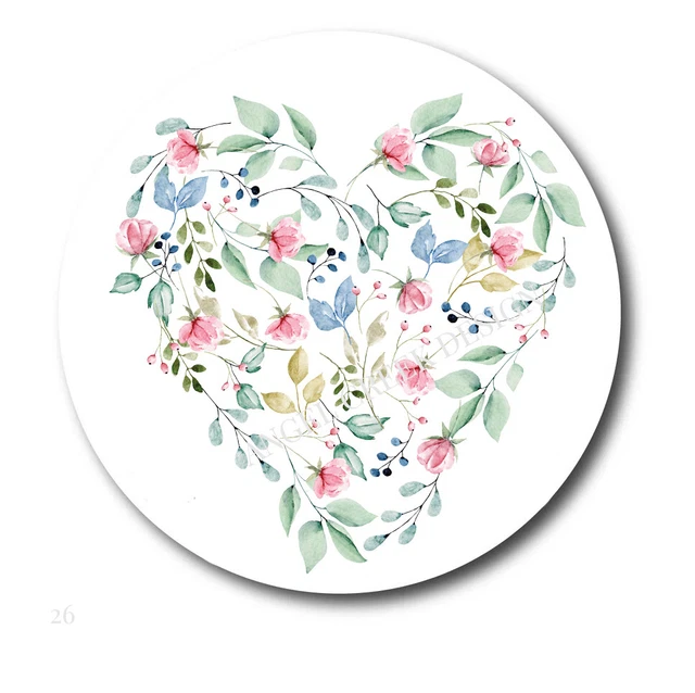 DOPASTICKER Floral Leaf Greenery Heart Scrapbook Stickers Floral Heart ...
