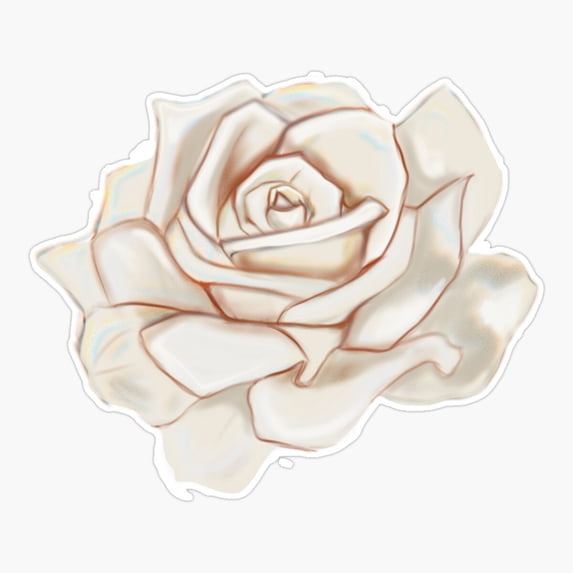 DOPASTICKER Floral Light Rose Sticker, Phone Sticker Water Bottle ...