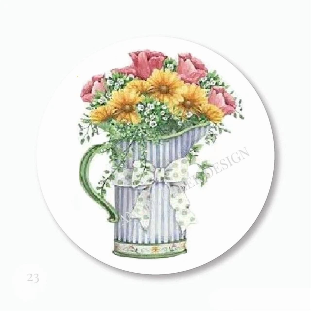 DOPASTICKER Floral Pitcher Spring Flowers Scrapbook Stickers Phone ...