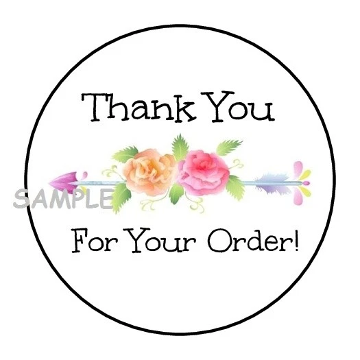 DOPASTICKER Floral Thank You For Your Order Stickers Arrow Phone Decal ...