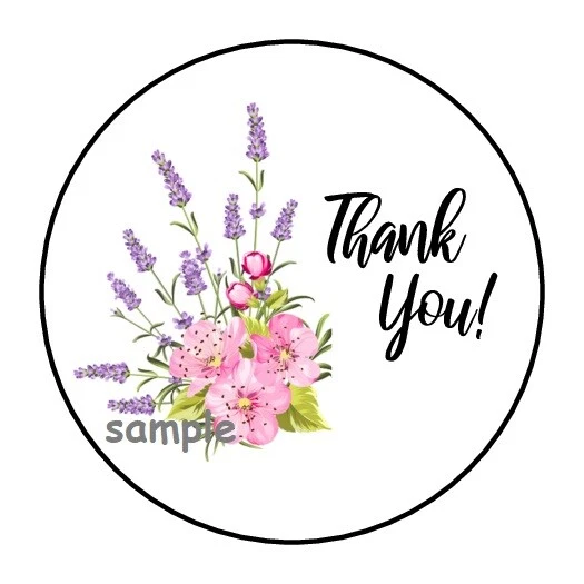 DOPASTICKER Floral Thank You Stickers Flowers Gifts Phone Decal Water ...