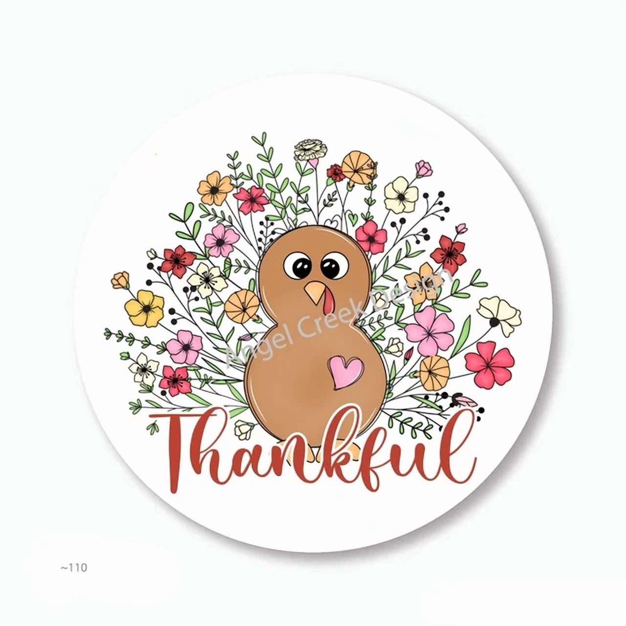 DOPASTICKER Floral Thankful Turkey Thanksgiving Scrapbook Stickers ...