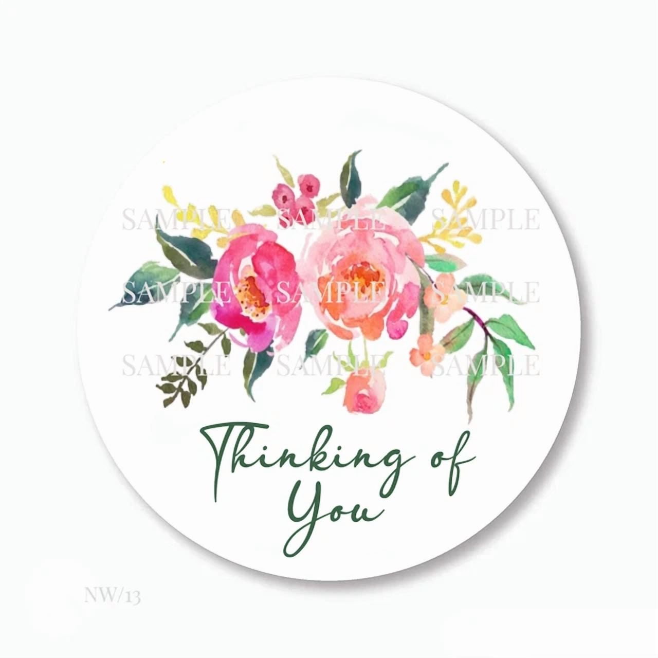 DOPASTICKER Floral Thinking Of You Watercolor Flower Stickers Phone ...