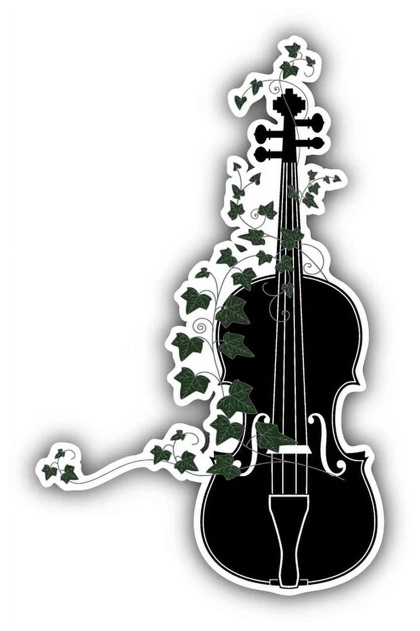 DOPASTICKER Floral Violin Music Sticker Decal Phone Decal Water Bottle ...