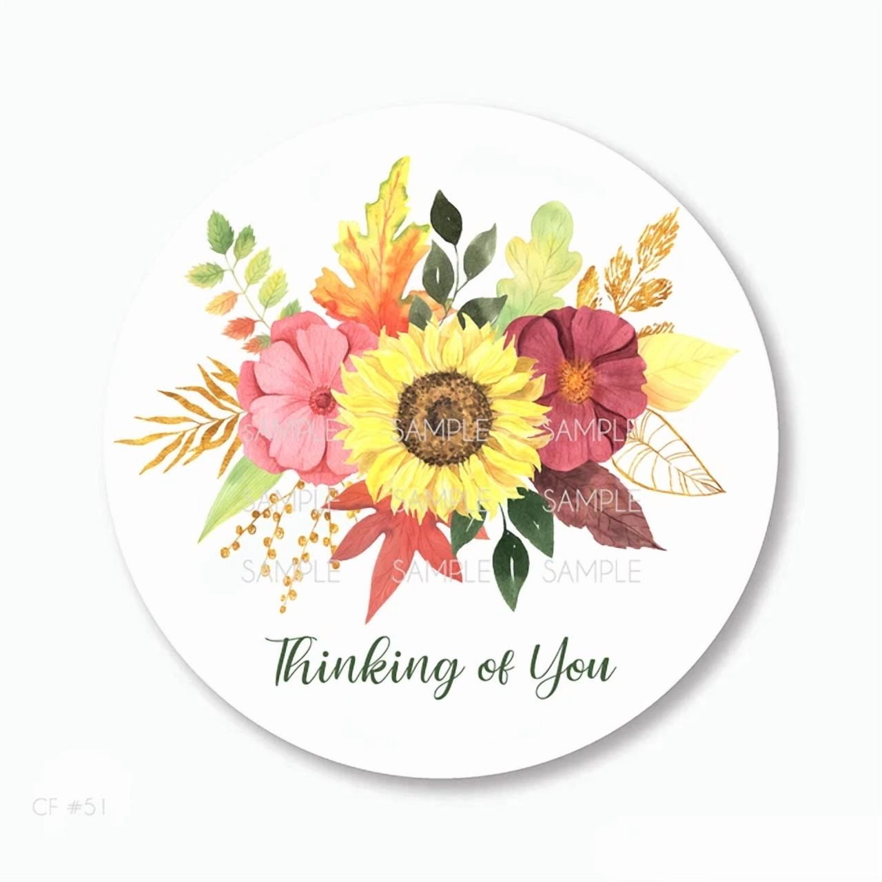DOPASTICKER Florals Thinking Of You Scrapbook Stickers Phone Decal ...