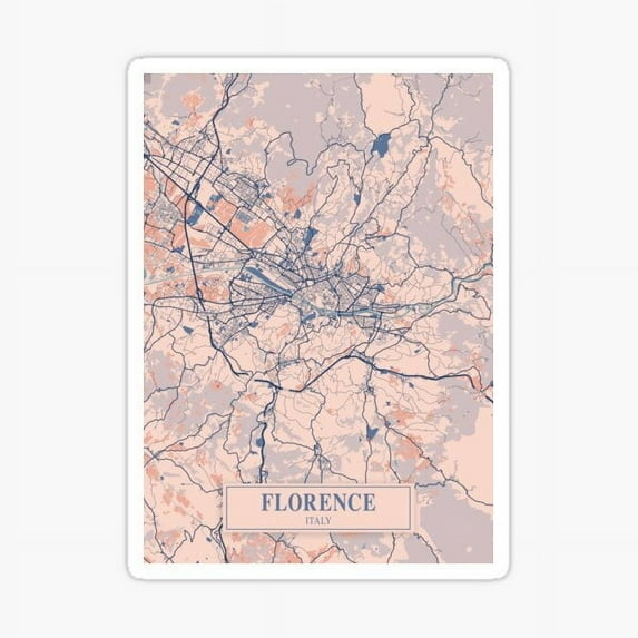 DOPASTICKER Florence City Map Sticker Phone Decal Water Bottle Stickers ...