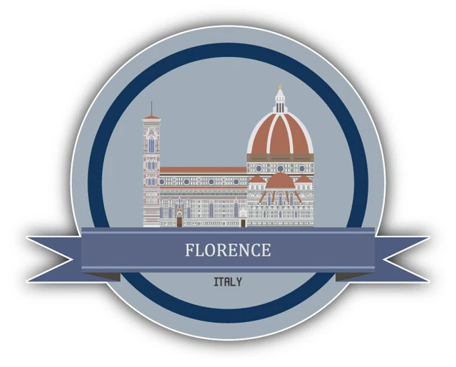 DOPASTICKER Florence Italy Travel Emblem Sticker Decal Phone Decal ...
