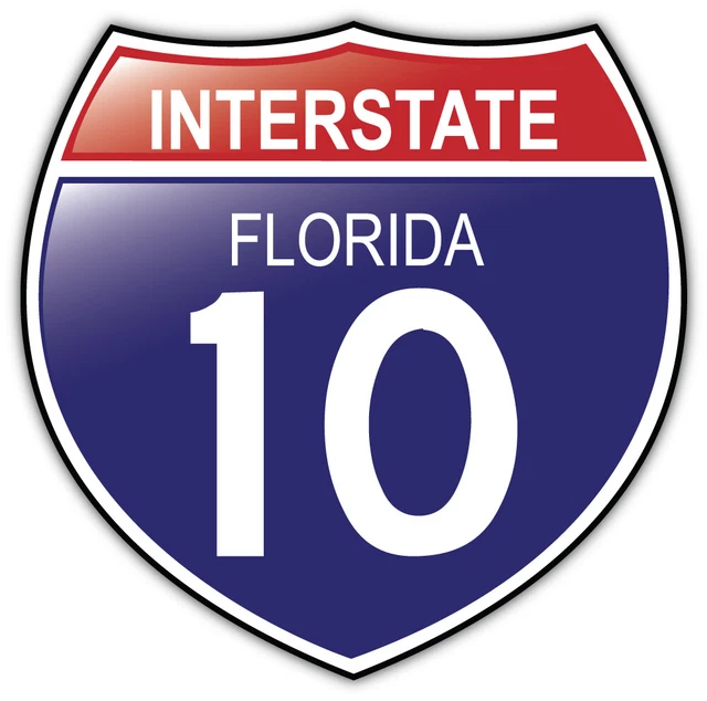 DOPASTICKER Florida 10 Usa Interstate Shield Sticker Decal Phone Decal ...