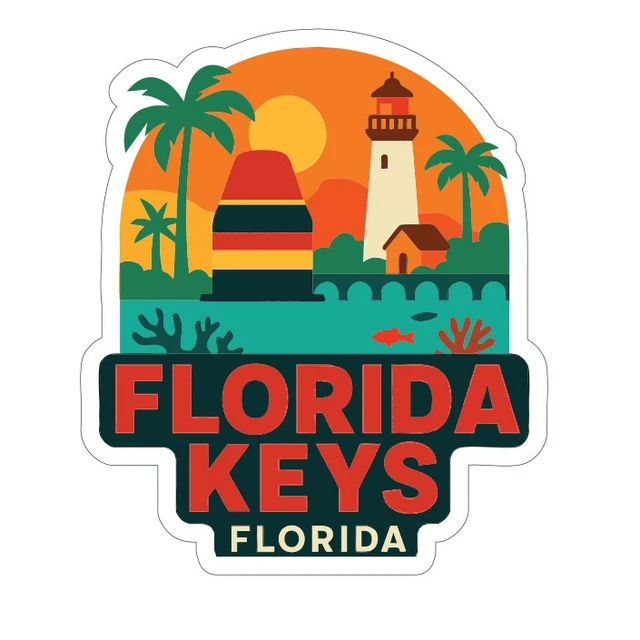 DOPASTICKER Florida Keys Florida Sticker Decal City Skyline Landmark ...