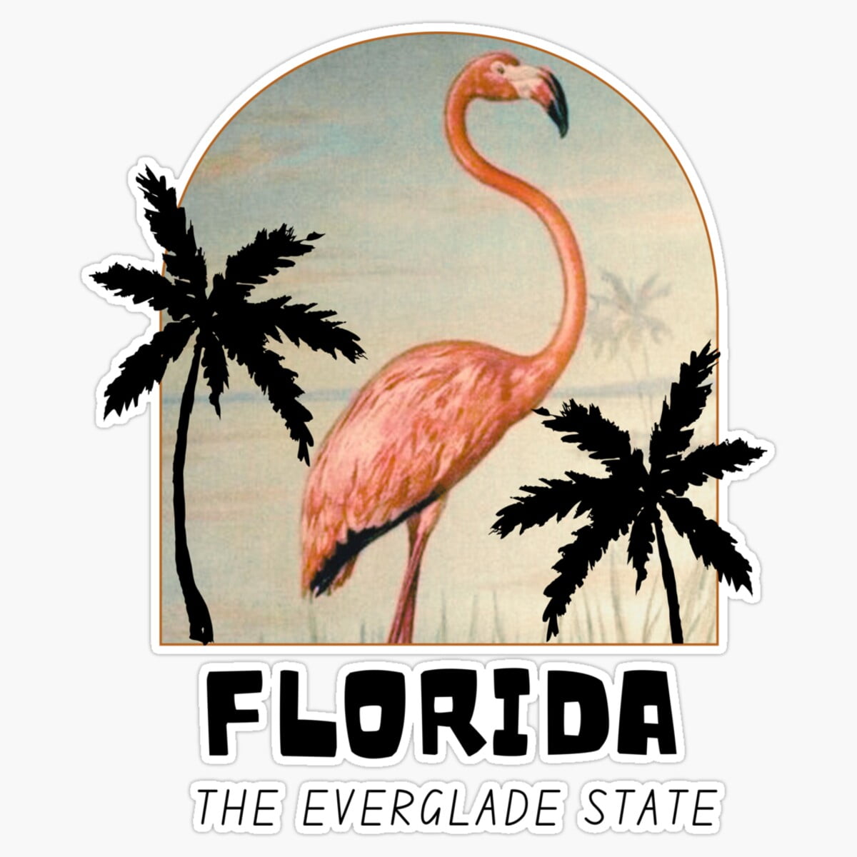DOPASTICKER Florida Pink Flamingo The Everglades State Sticker, Phone ...