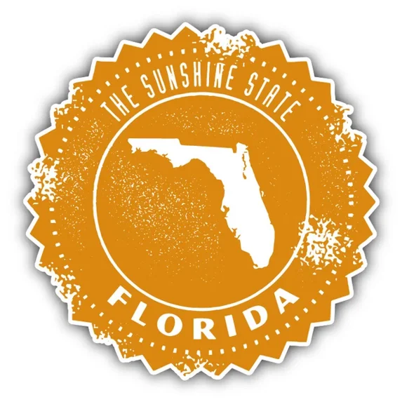 DOPASTICKER Florida Usa State Grunge Map Sticker Decal Phone Decal ...