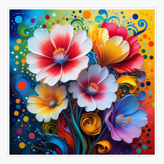 DOPASTICKER Flower 445 Sticker, Phone Sticker Water Bottle Sticker Car ...