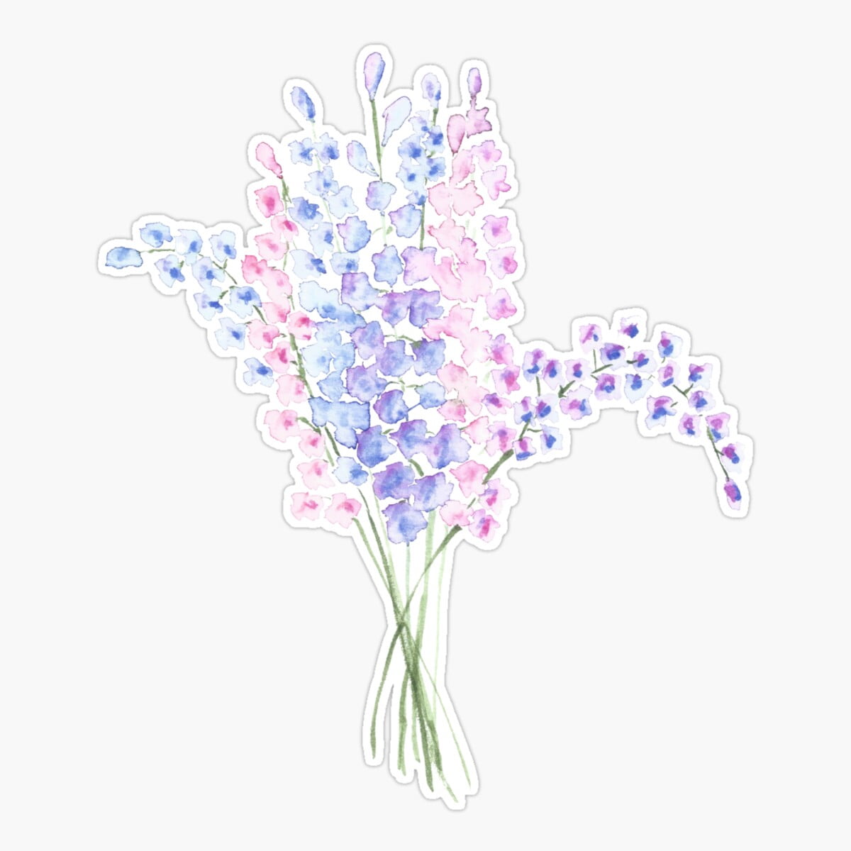 DOPASTICKER Flower Bouquet, Based On Original Watercolor Sticker, Phone ...