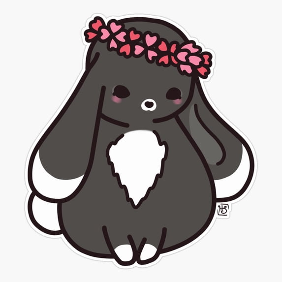 DOPASTICKER Flower Crown Bun Sticker, Phone Sticker Water Bottle ...