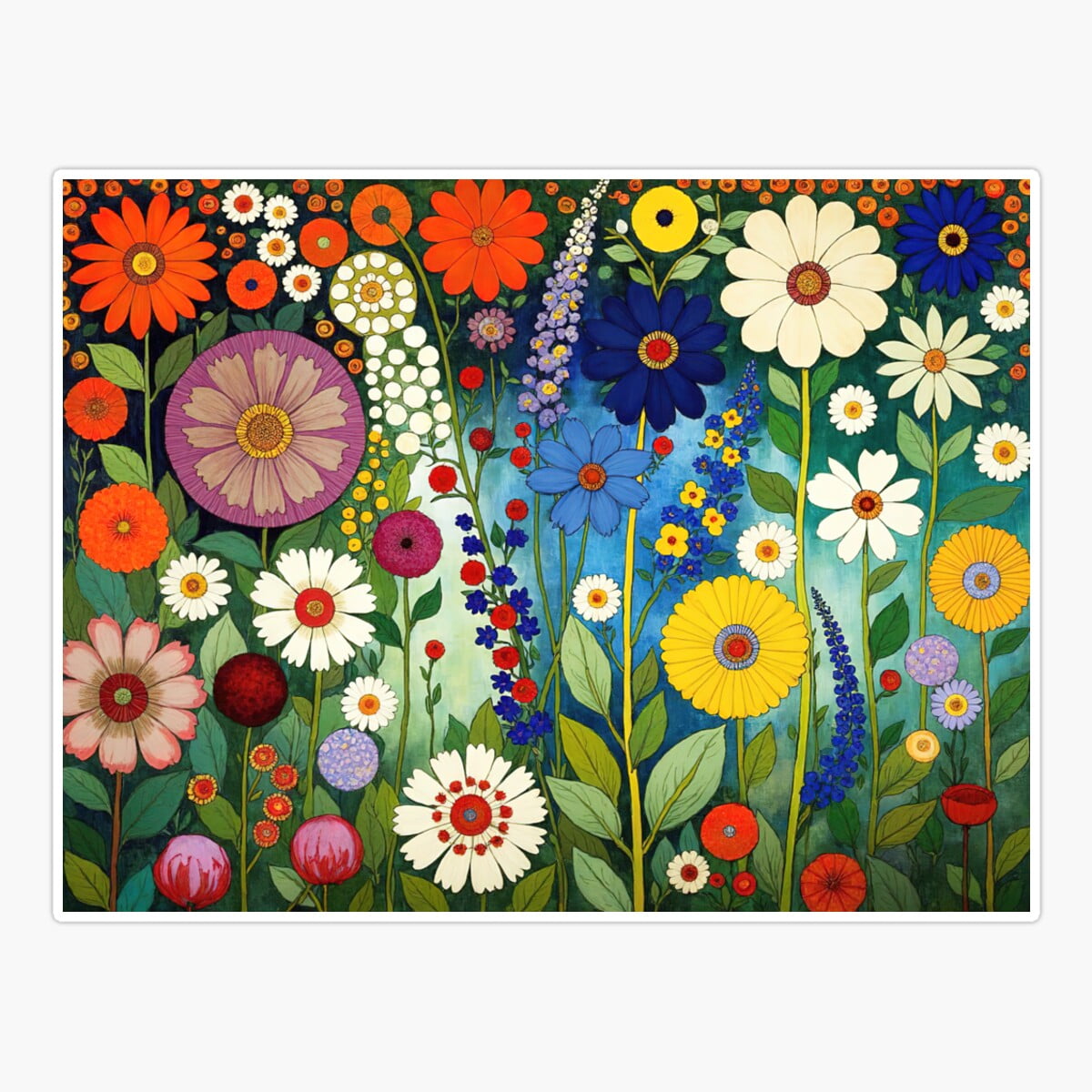 DOPASTICKER Flower Garden Gustav Klimt Sticker, Phone Sticker Car ...