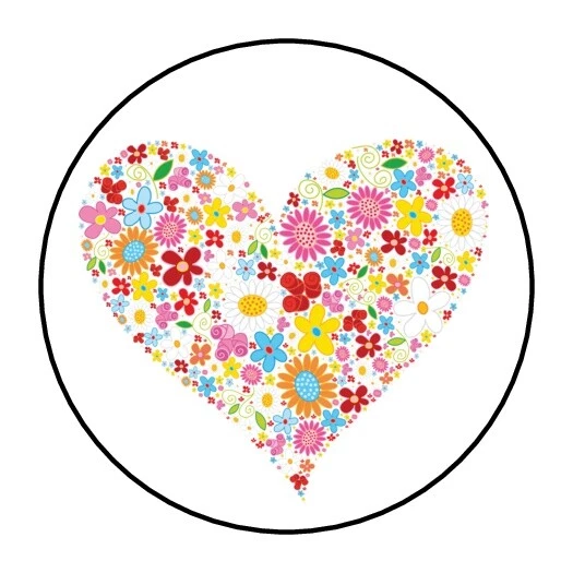 DOPASTICKER Flower Heart Stickers Phone Decal Water Bottle Stickers ...