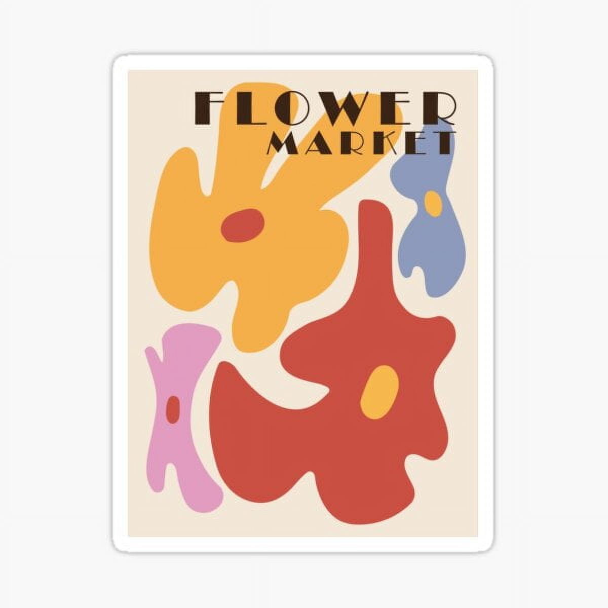 DOPASTICKER Flower Market, Colorful Retro Print, 70S, Indie Decor ...