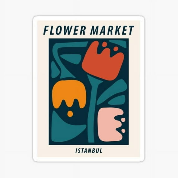 DOPASTICKER Flower Market, Istanbul, Abstract Flowers Art, Floral Art ...
