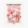DOPASTICKER Flower Market Print, Milan, Cute Pink Flowers Art, Floral ...
