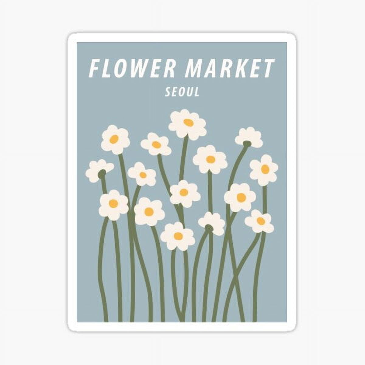 DOPASTICKER Flower Market Print, Seoul, Chamomile, Daisy Art Print ...