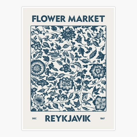 DOPASTICKER Flower Market Reykjavik Sticker, Phone Sticker Car Sticker ...