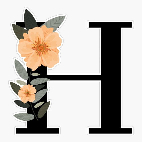 DOPASTICKER Flower Monogram Letter H Sticker, Phone Sticker Car Sticker ...