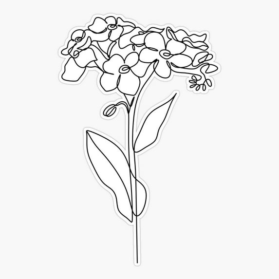 DOPASTICKER Flower One Line Art. Nature Botanical Print Sticker, Phone ...