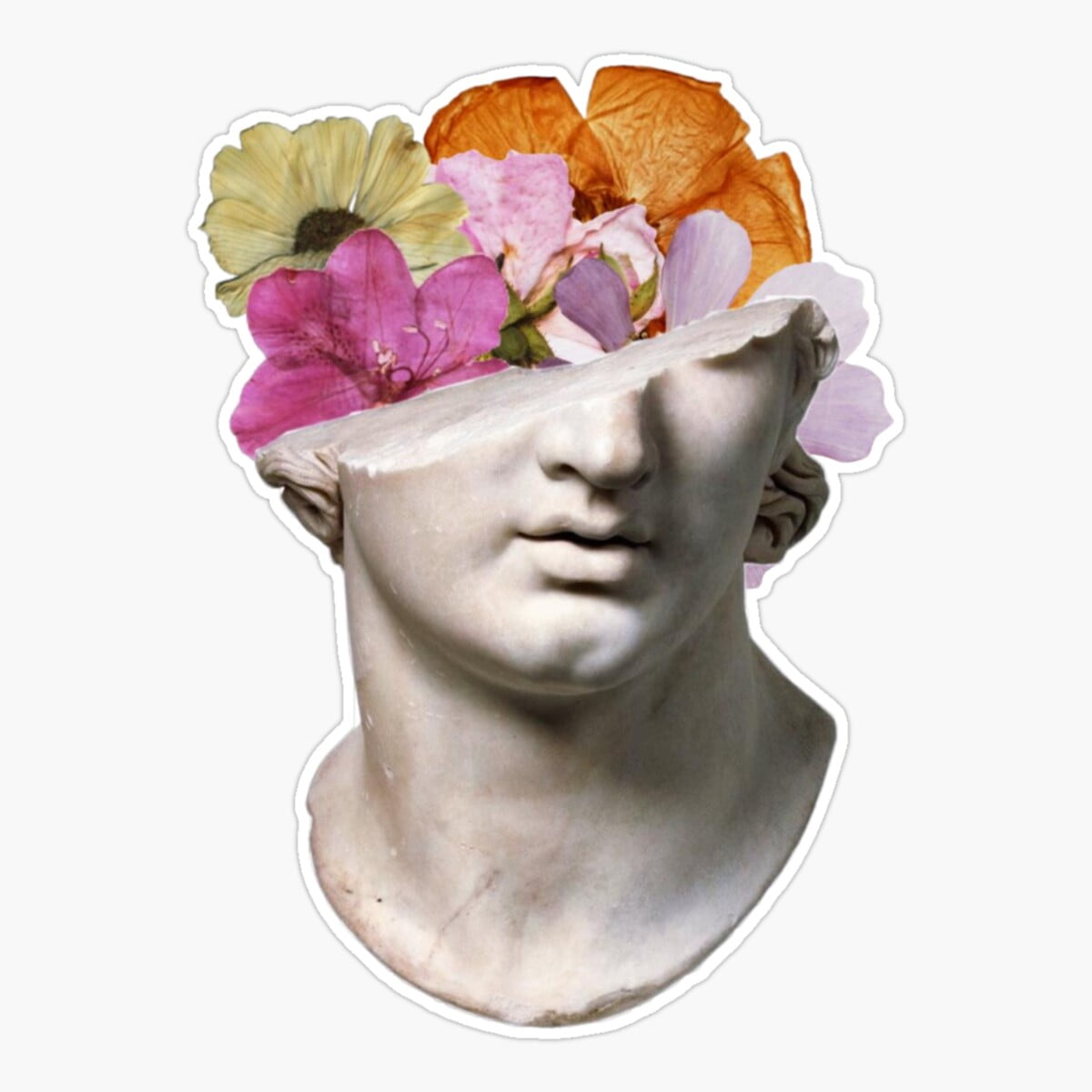 DOPASTICKER Flower Statue Collage Sticker, Phone Sticker Car Sticker ...