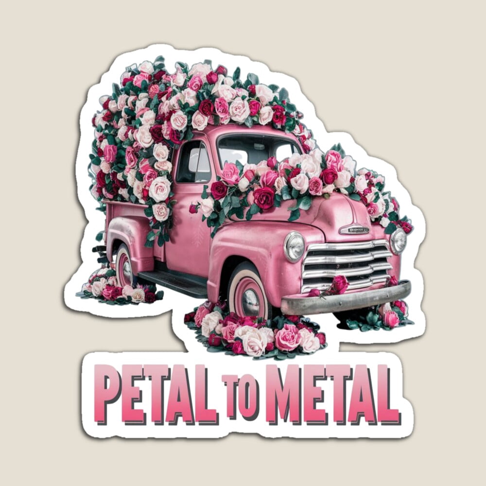 DOPASTICKER Flower Truck - Petal To Metal Sticker - 8022 Hot Trending ...