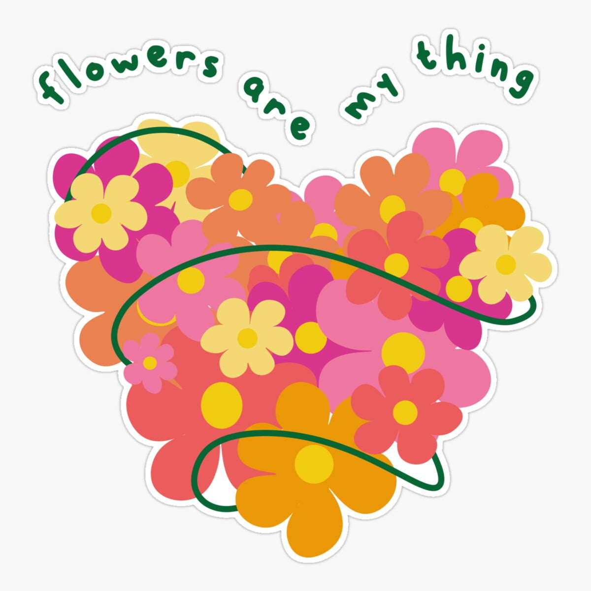 DOPASTICKER Flowers Are My Thing Sticker, Phone Sticker Car Stickers ...