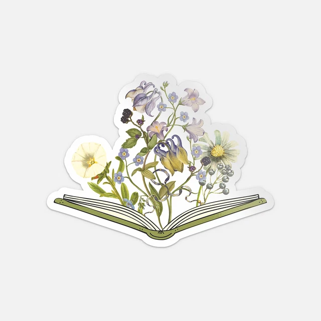 DOPASTICKER Flowers Growing From Book Reading Is Important Sticker ...