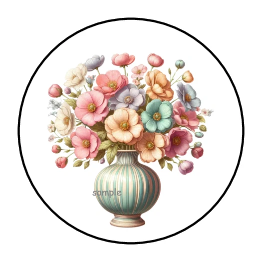 DOPASTICKER Flowers In Vase Stickers Floral Phone Decal Water Bottle ...